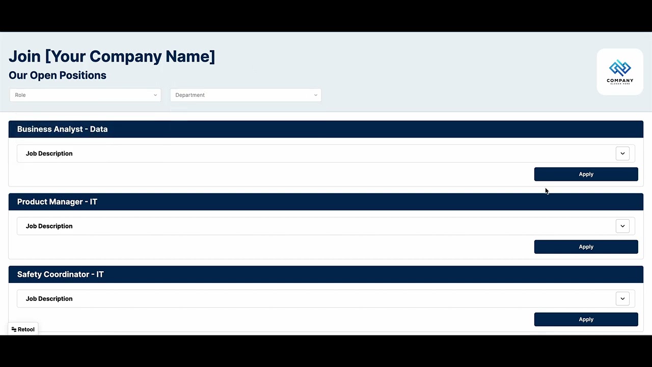 Applicant Tracker System - Retool Template