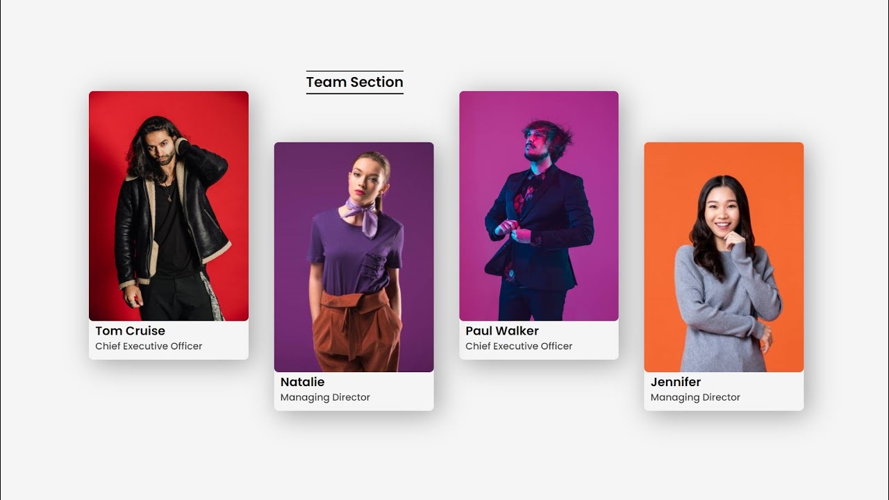 How to Create Our Team Section Using HTML and CSS | Team Section Html Css | Crown Coder
