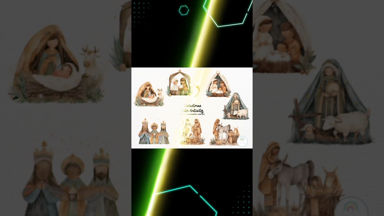 Cute Christmas Nativity Scene #christmas #clipart #merrychristmas