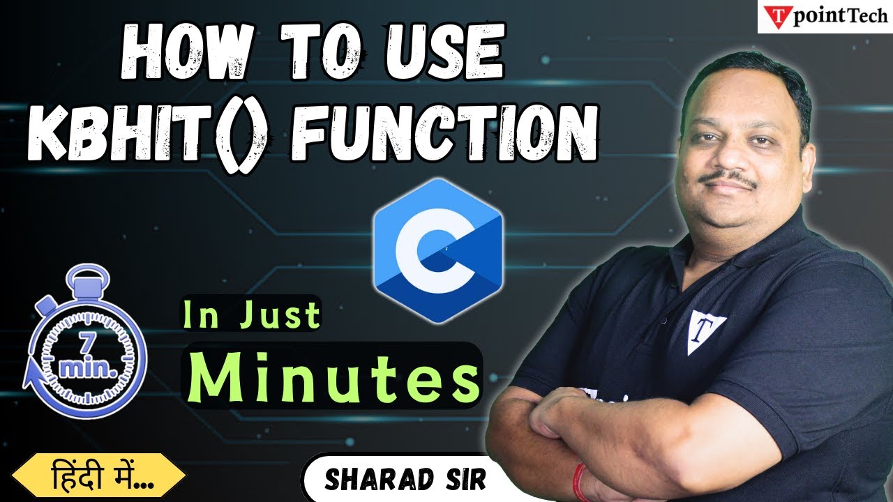KBHIT() function in C | How to use KBHIT() function in C Programming? | C Tutorial  Tpoint Tech