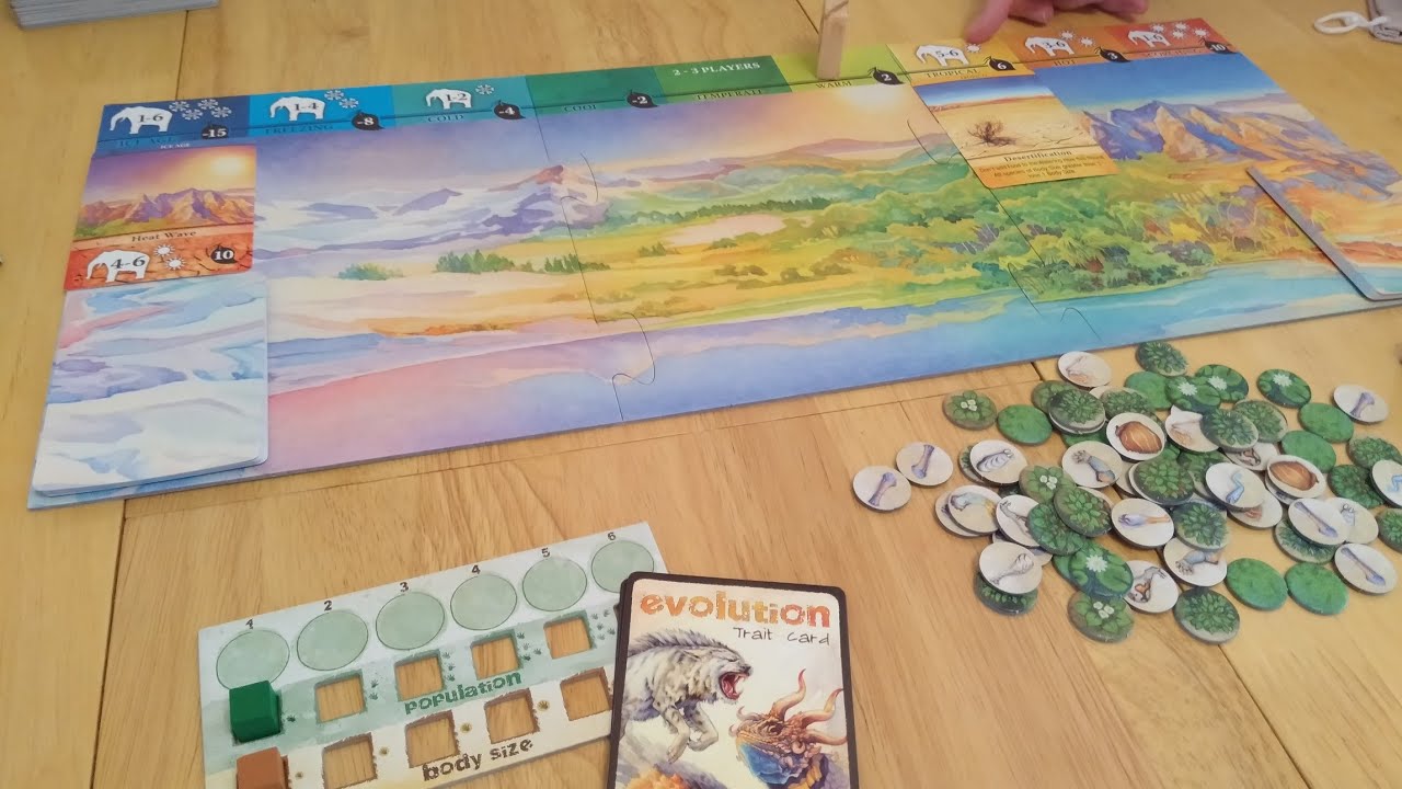 Evolution: Climate board game - how to setup play and review.  North Star Oceans Flight *Amass Games