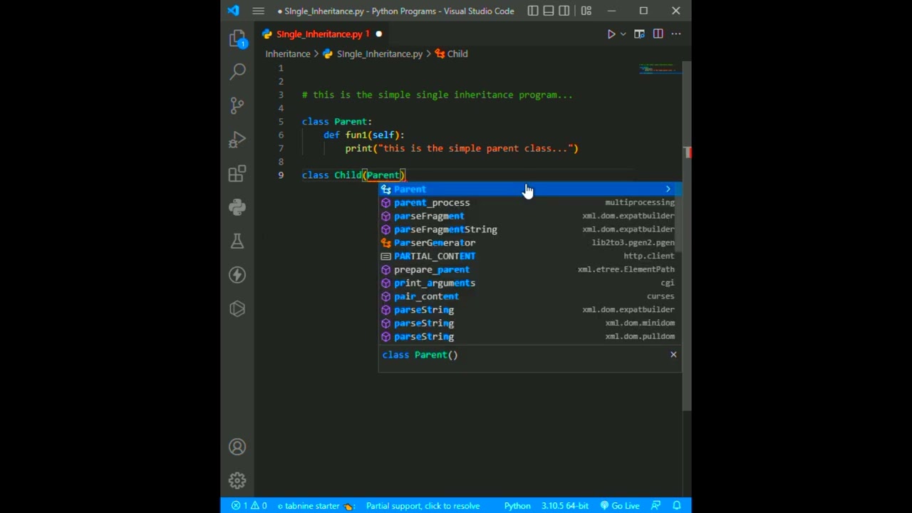 Single Inheritance In Python