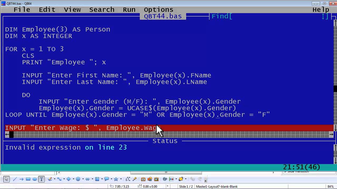 QBasic Tutorial 45 - Type Array - QB64