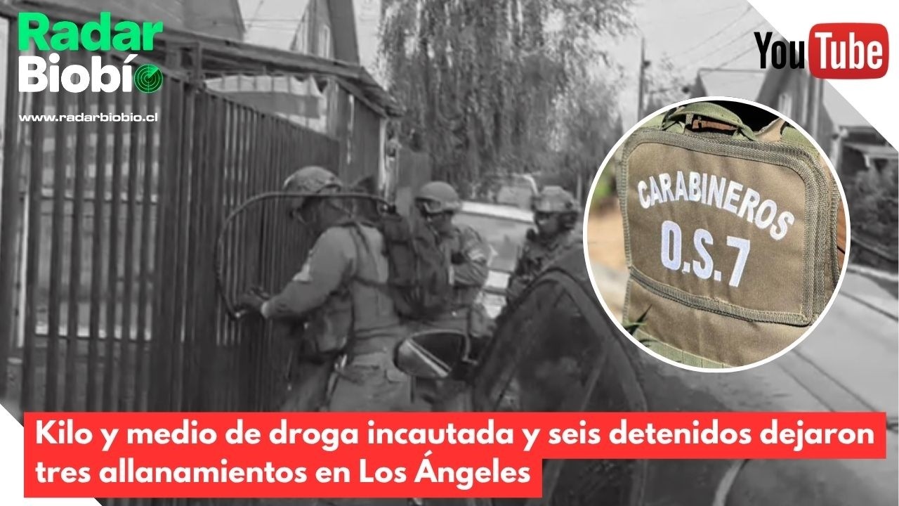 Kilo y medio de droga incautada y seis detenidos dejaron tres allanamientos en Los Ángeles