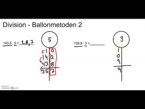 Division - Ballonmetoden 2 division med decimaltal