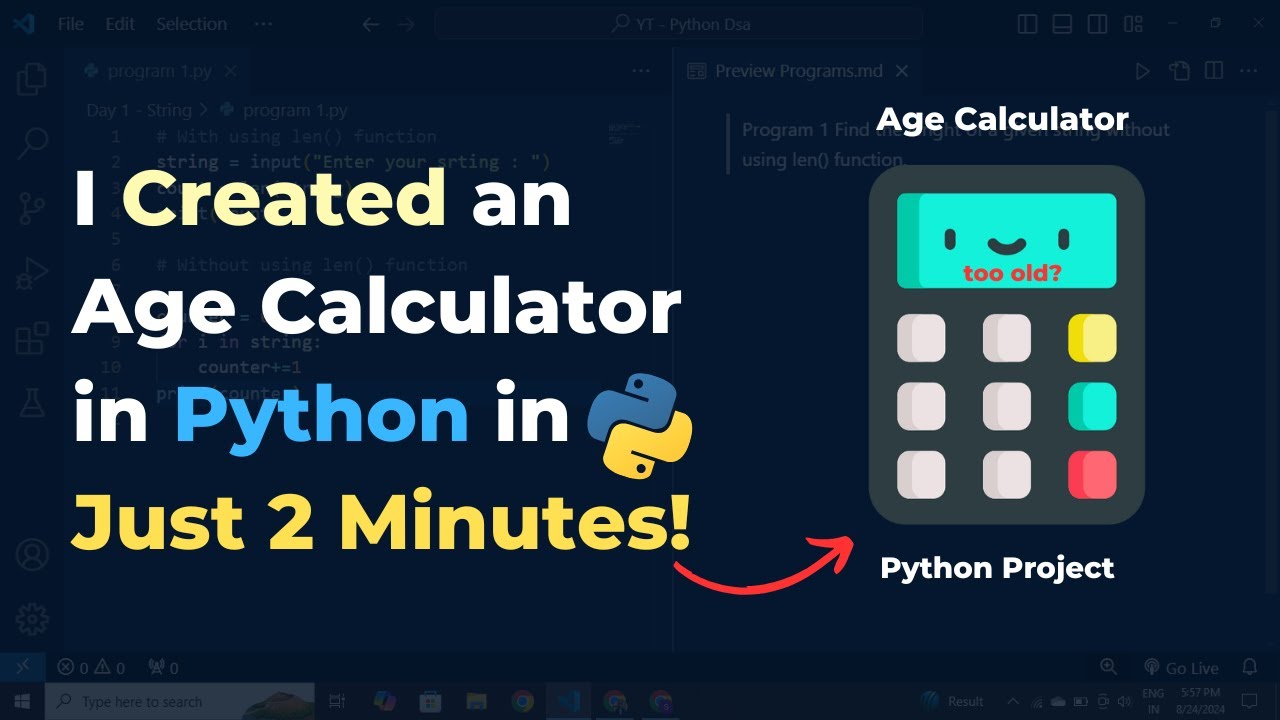 I Created an Age Calculator in Python in Just 2 Minutes! 🚀