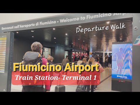 Rome Fiumicino Airport Walk from Train Station to Terminal 1 | Italy Trip