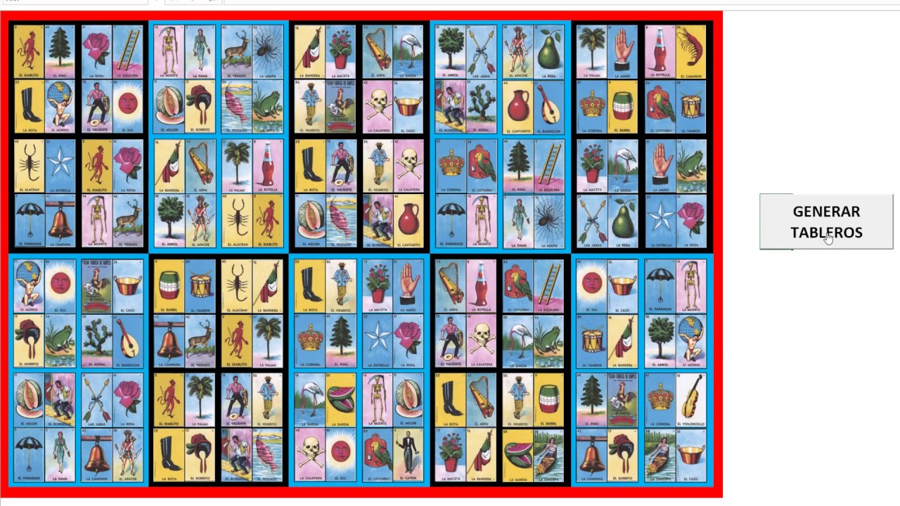 🔴Generador de TABLEROS DE LOTERÍA en Excel - Para tus juegos - pocitos de 2x2 🔵