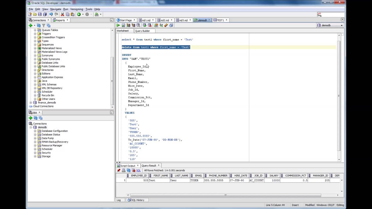 Database Tutorial 65 - SQL DELETE Statement - Oracle DBA Tutorial