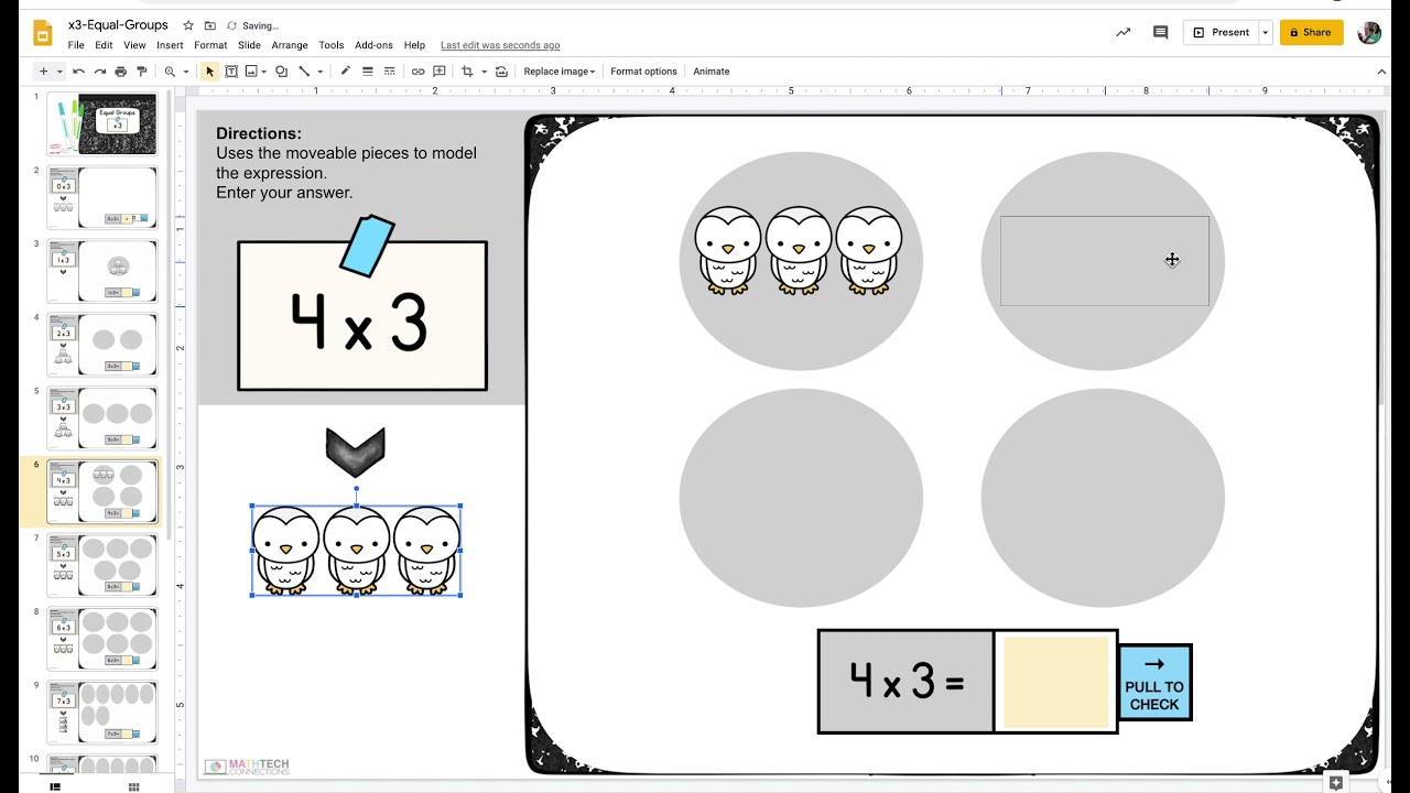 Digital Math Centers - Multiplication Equal Groups using Google Slides