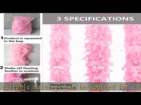 THARAHT Pink Chandelle Turkey Feather Boa 2 Yards 40g for DIY Craft Home Dancing Wedding Party Hall