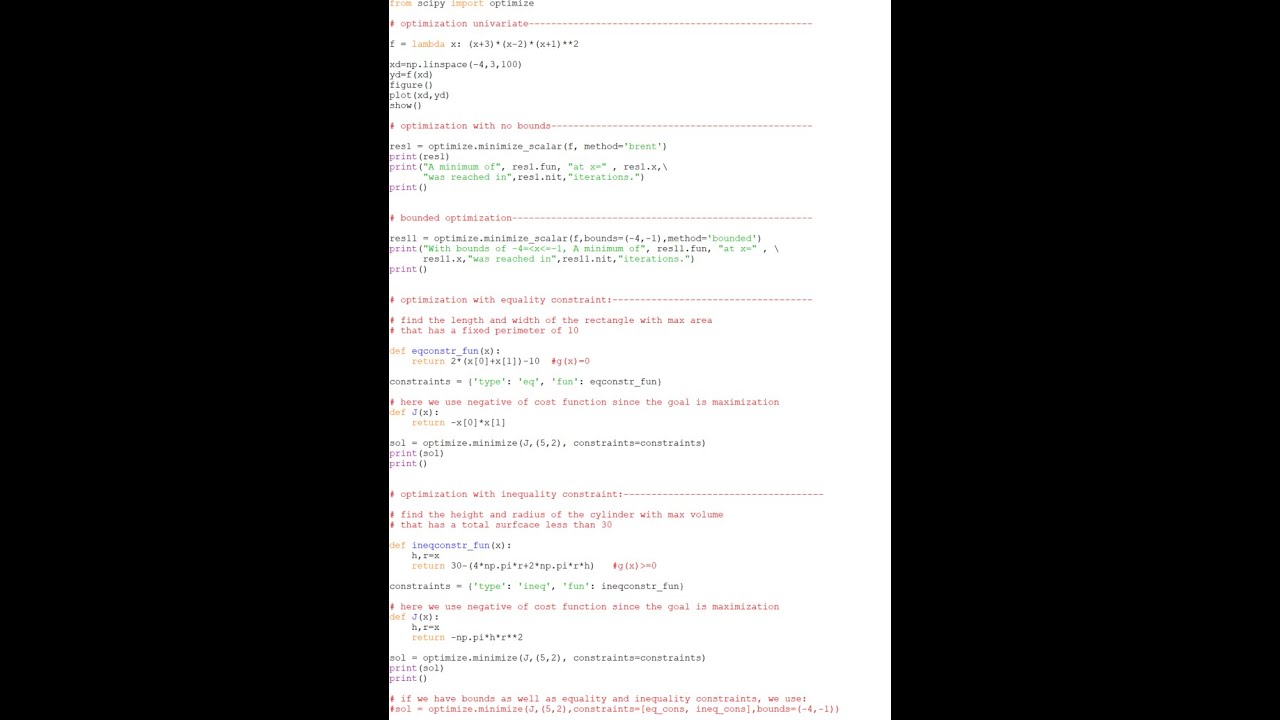 Optimization in Python Using Scipy