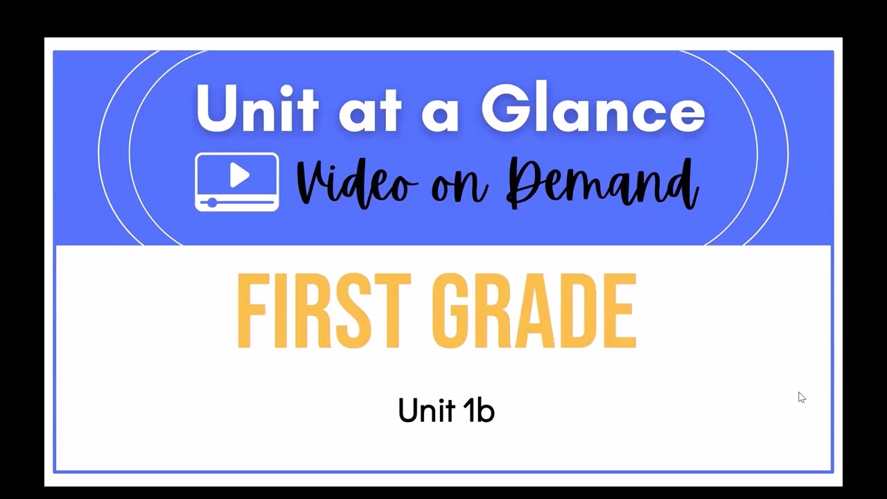 01 FIRST GRADE Unit 1b