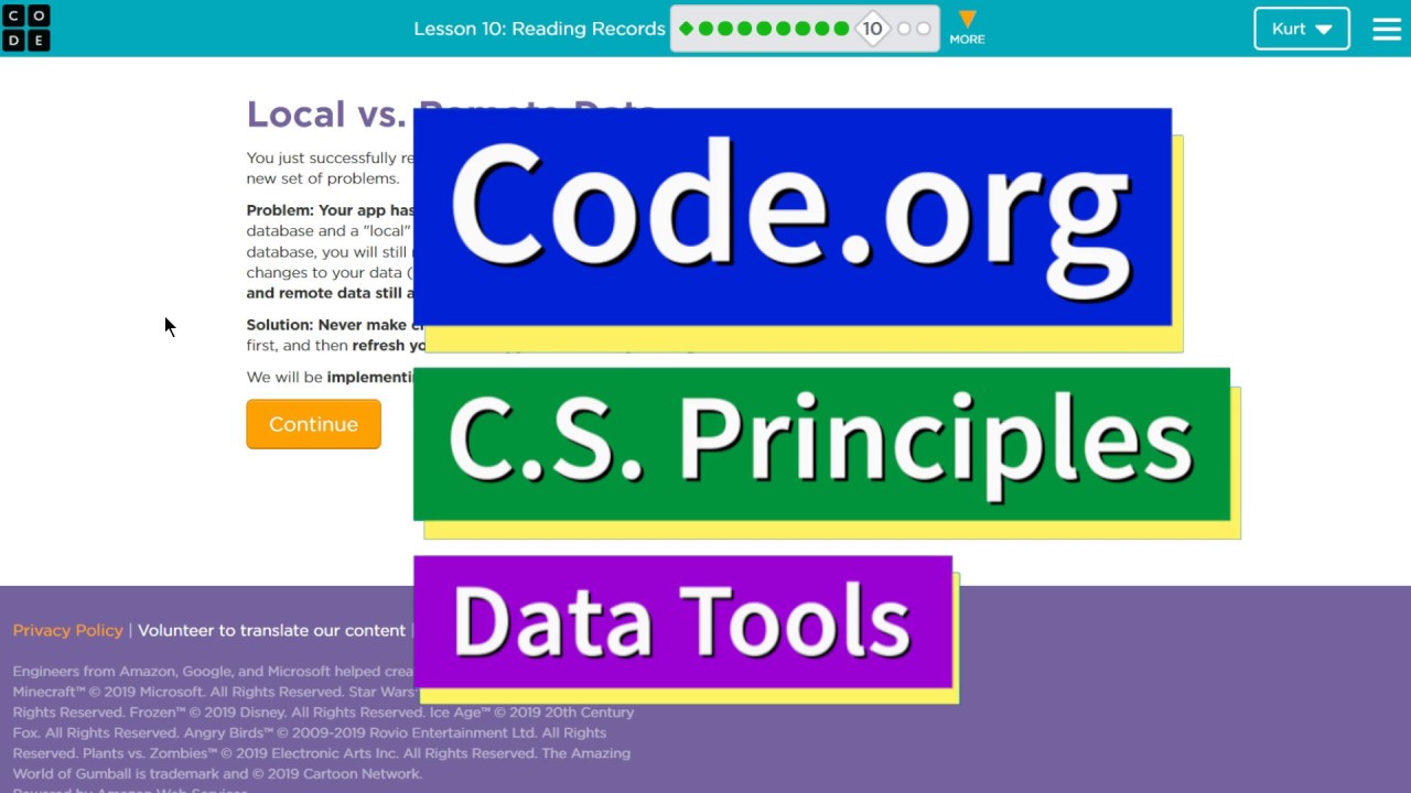 Reading Records Lesson 10.10 Tutorial with Answers Code.org CS Principles