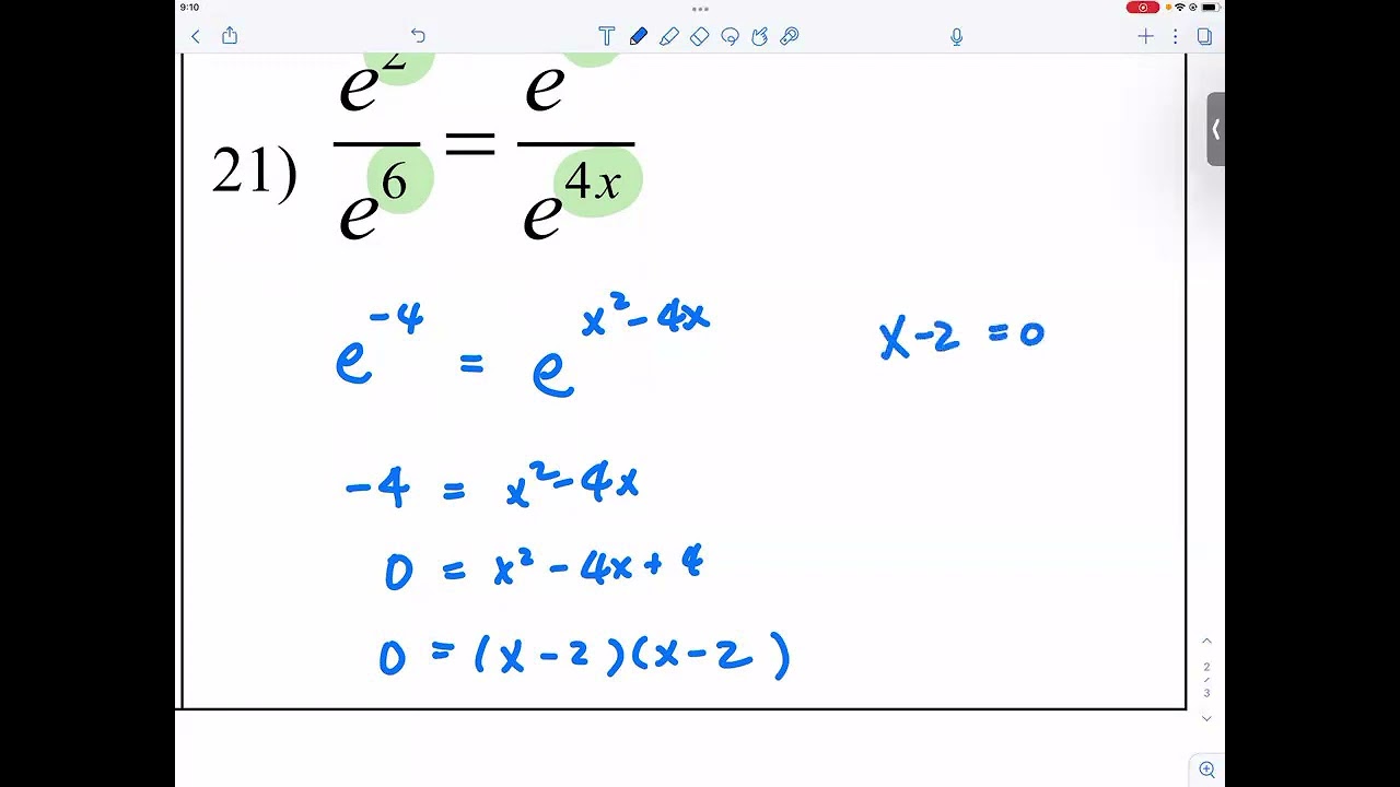 [Alg2] Solving simple exponential functions with 