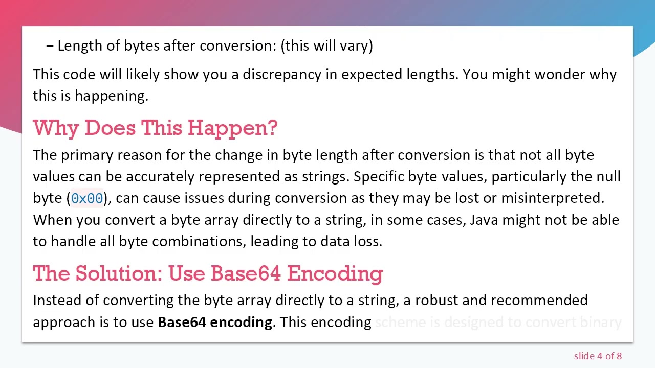 Understanding Byte to String Conversion Issues in Java