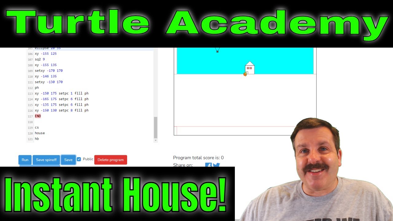 Instant House in Turtle Academy | How to use FMS Logo Lessons too! 🤯
