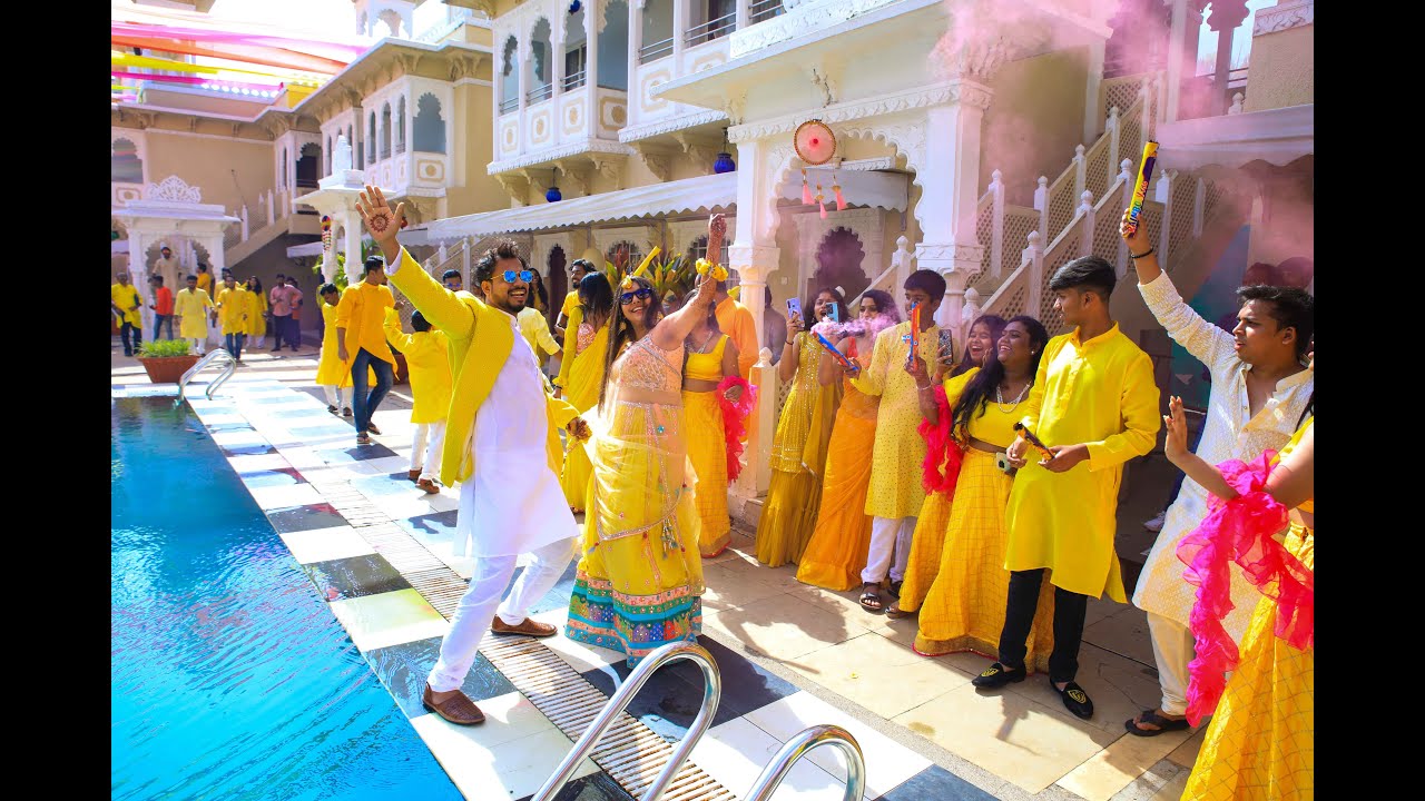 Haldi Ceremony & Pool Party Full Video | Vidyut x Pooja | Indian Wedding | Lonavala | vidkipoo