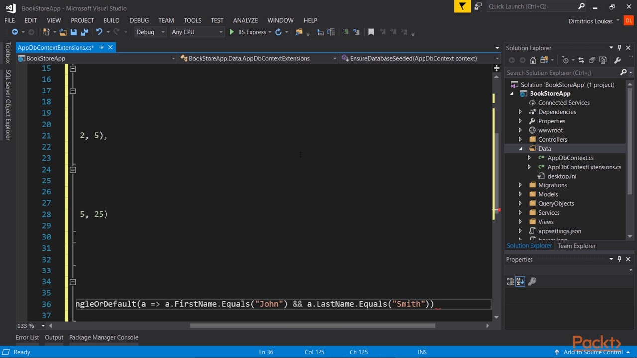 Learning Entity Framework Core : Seeding the Database | packtpub.com