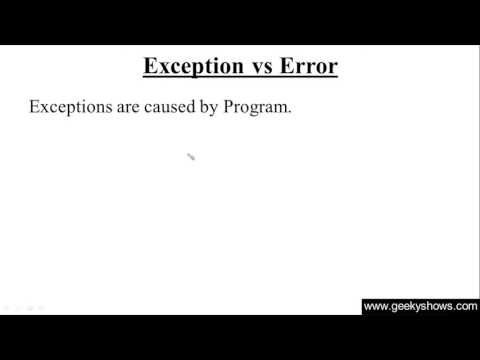 Learn 216 Difference between Exceptions and errors in Java Programming Hindi - Mind Luster