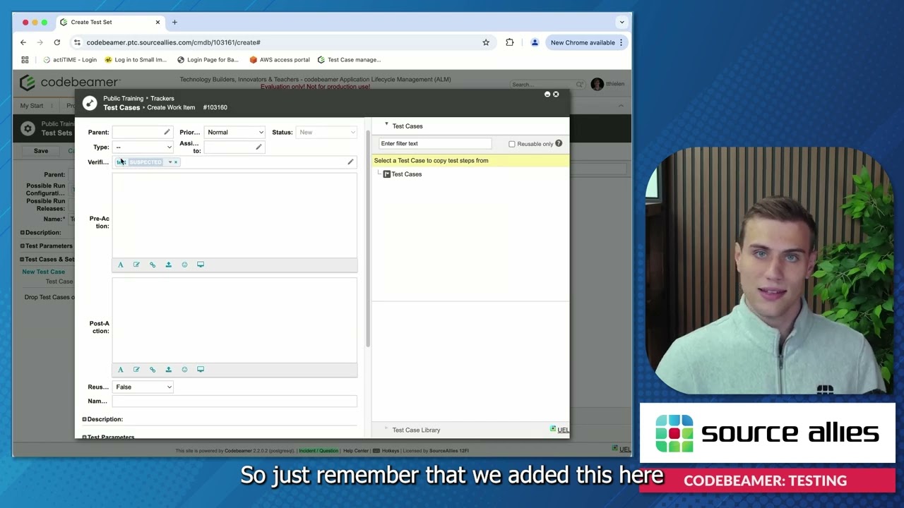 Codebeamer Testing Configuration
