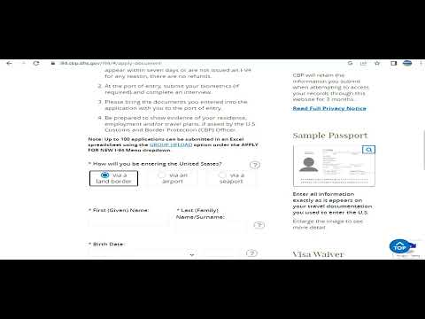 How To Fill I-94 For For USA Travel Via Land Border Full Information