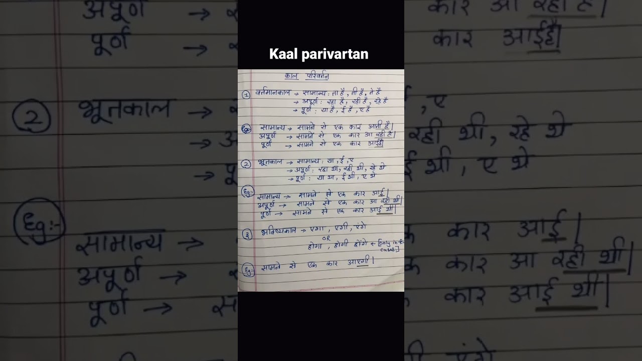 Kaal Parivartan -Hindi Grammar SSC Board #shorts #study