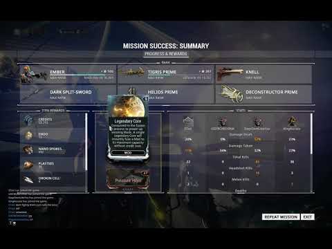Warframe - got legendary core from sortie