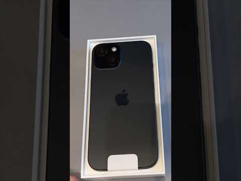 iPhone 15 black unboxing ASMR aesthetic