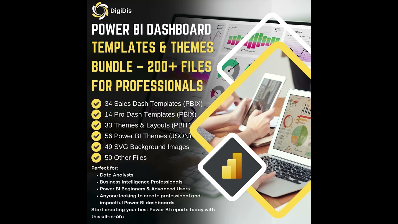 Power BI Dashboard Templates & Themes Bundle