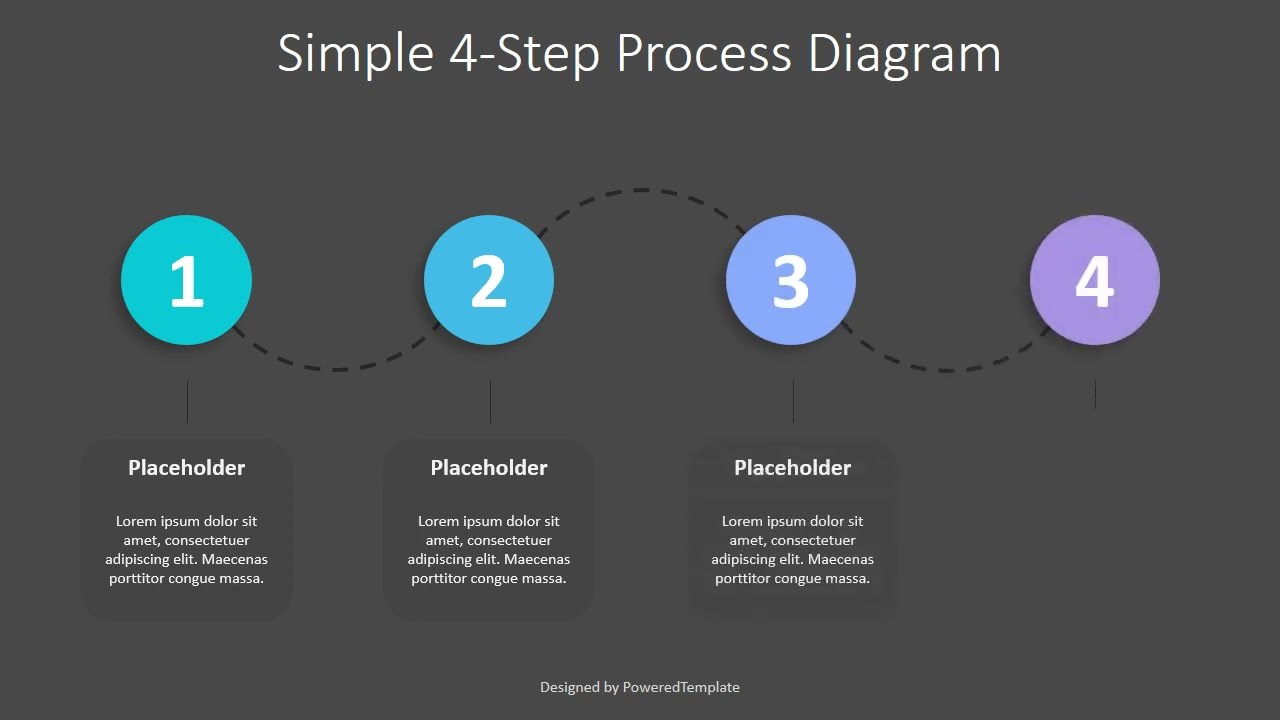Simple 4-Step Process Diagram - Free Google Slides theme and PowerPoint template