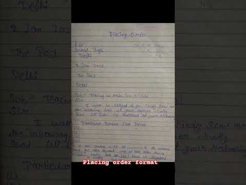 placing order format | Placing order letter | Placing order format in english