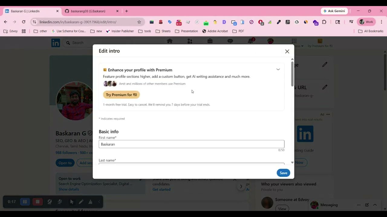 How to Link GitHub on LinkedIn Profile