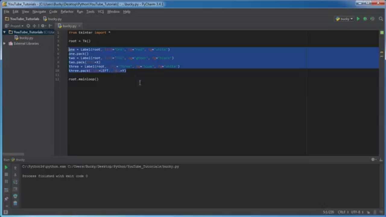 Python GUI with Tkinter - 3 - Fitting Widgets in your Layout