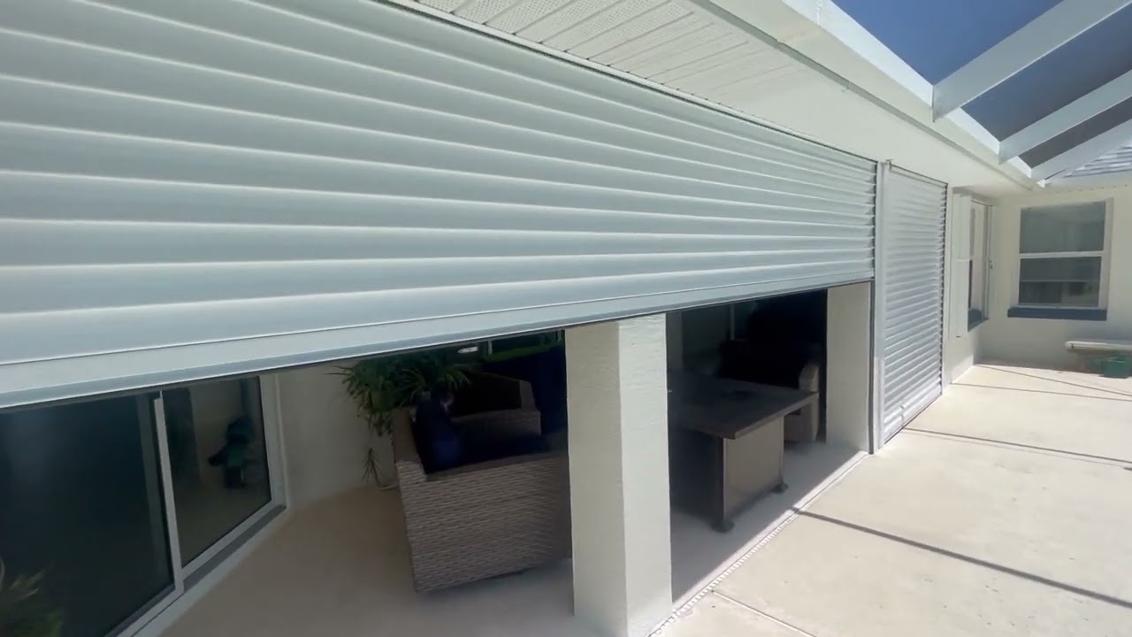 Motorized Rolling Shutters in soffits