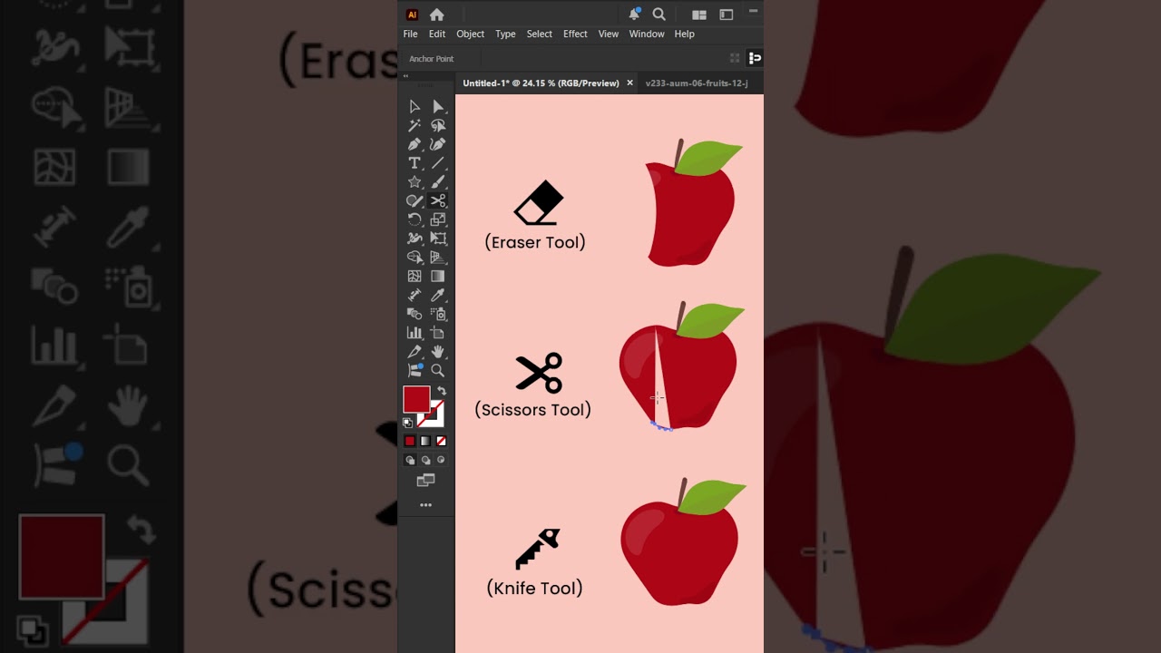 Eraser, Scissors, and Knife Tools in Adobe Illustrator cc Tutorial