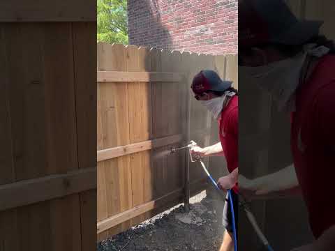 Fence Staining with Sherwin-Williams. #fencestaining
