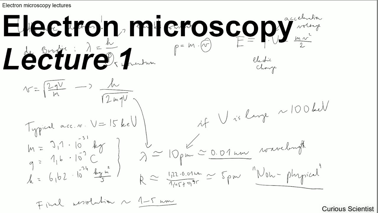 Electron Microscopy - Lecture 1 - General introduction