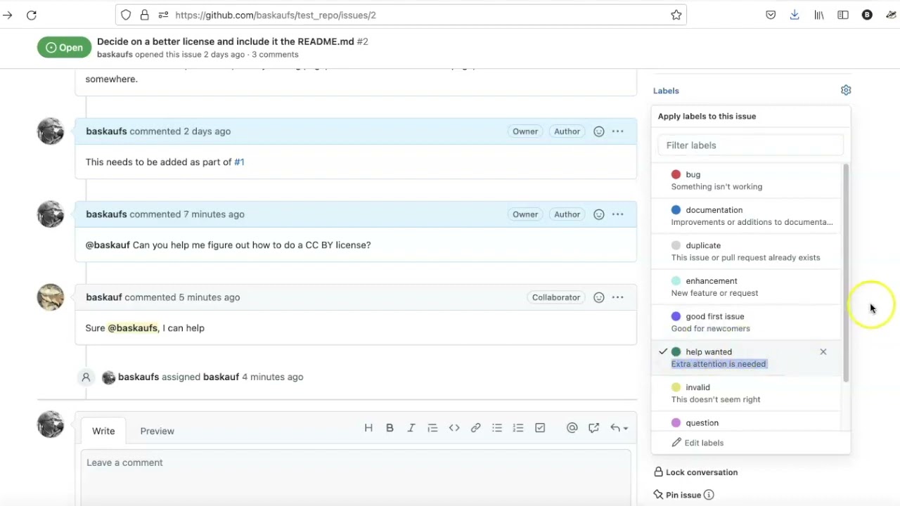 041f Adding and creating labels for GitHub issues