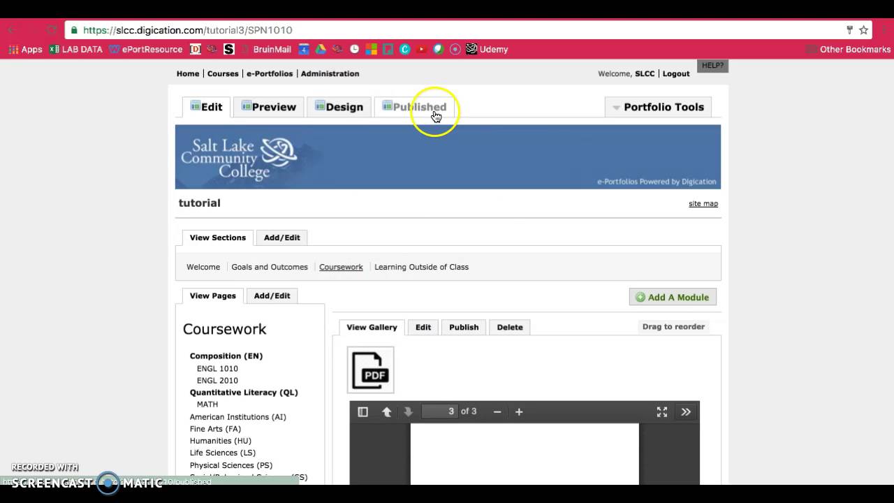 SLCC Digication: Uploading PDF files