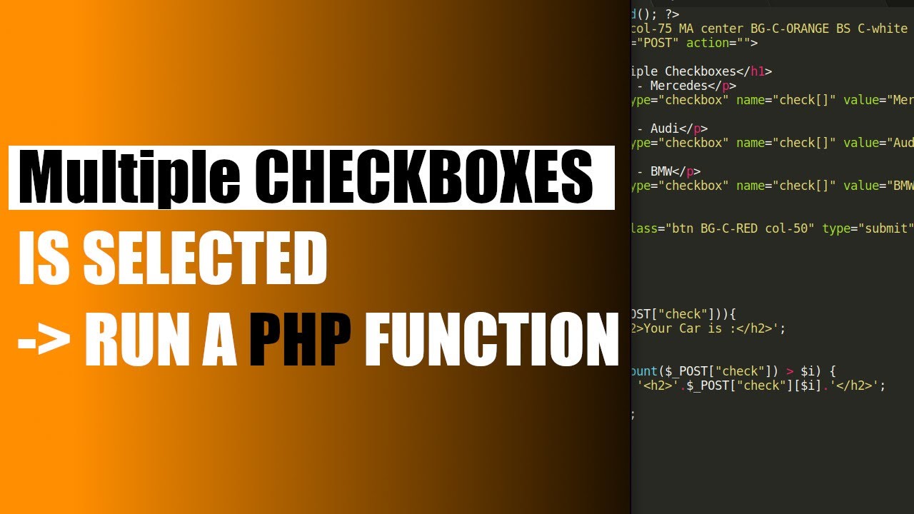 Using Multiple Checkboxes to Do Specific Action in PHP