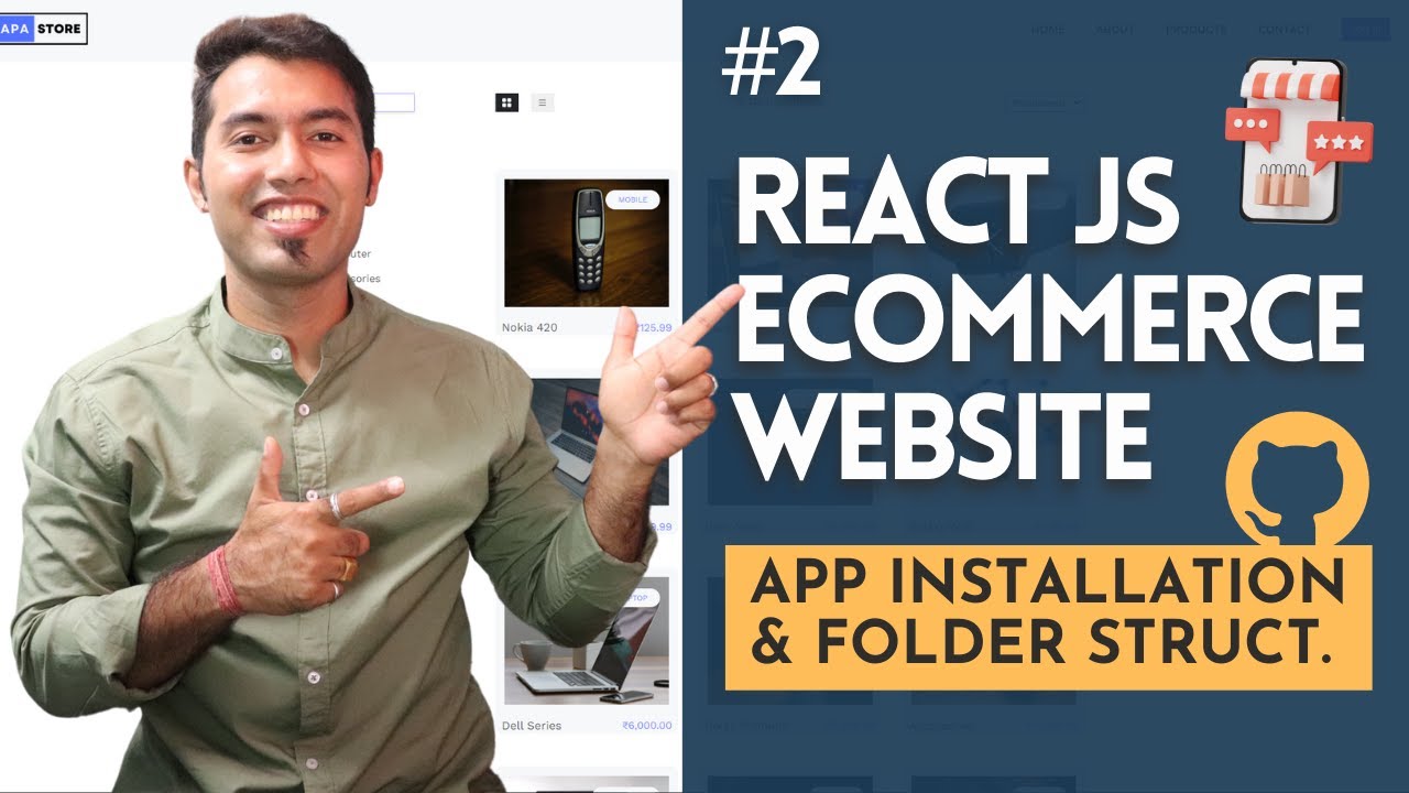React Ecommerce Website Tutorial in Hindi #2: App Installation with Git Clone 🔥& Folder Structure