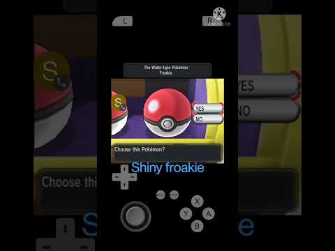 Shiny froakie in the very first reset Pokemon Y gameplay