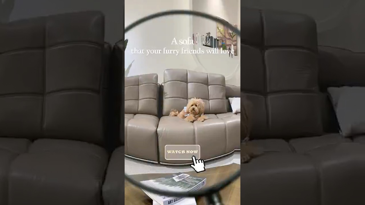 Cozy chocolate modern style three-meter sofa