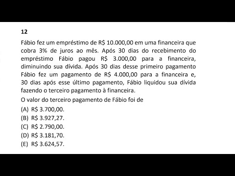 SEF MG - RLM - Juros Compostos - Questão 12 - FGV - 2023 - AFRE AF - P1 - T1