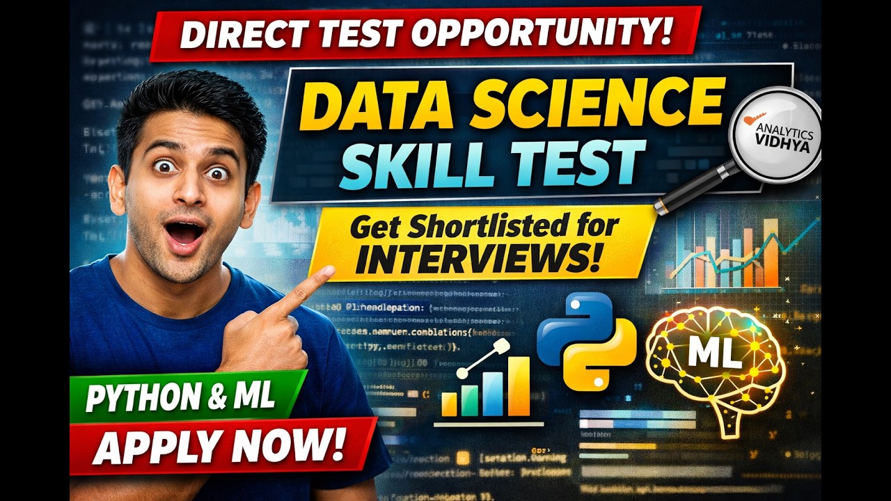Data Scientist Direct Test Opportunity 😱 | Analytics Vidhya Skill Test | Apply Now