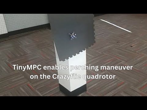 TinyMPC enables perching maneuver on the Crazyflie quadrotor