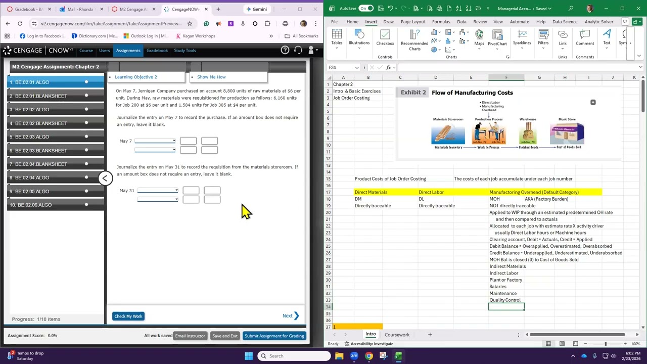 Butler Managerial Accounting Chapter 2 Intro & Basic Exercises