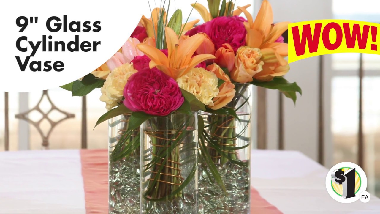 Glass Cylinder Vases, 9 in.