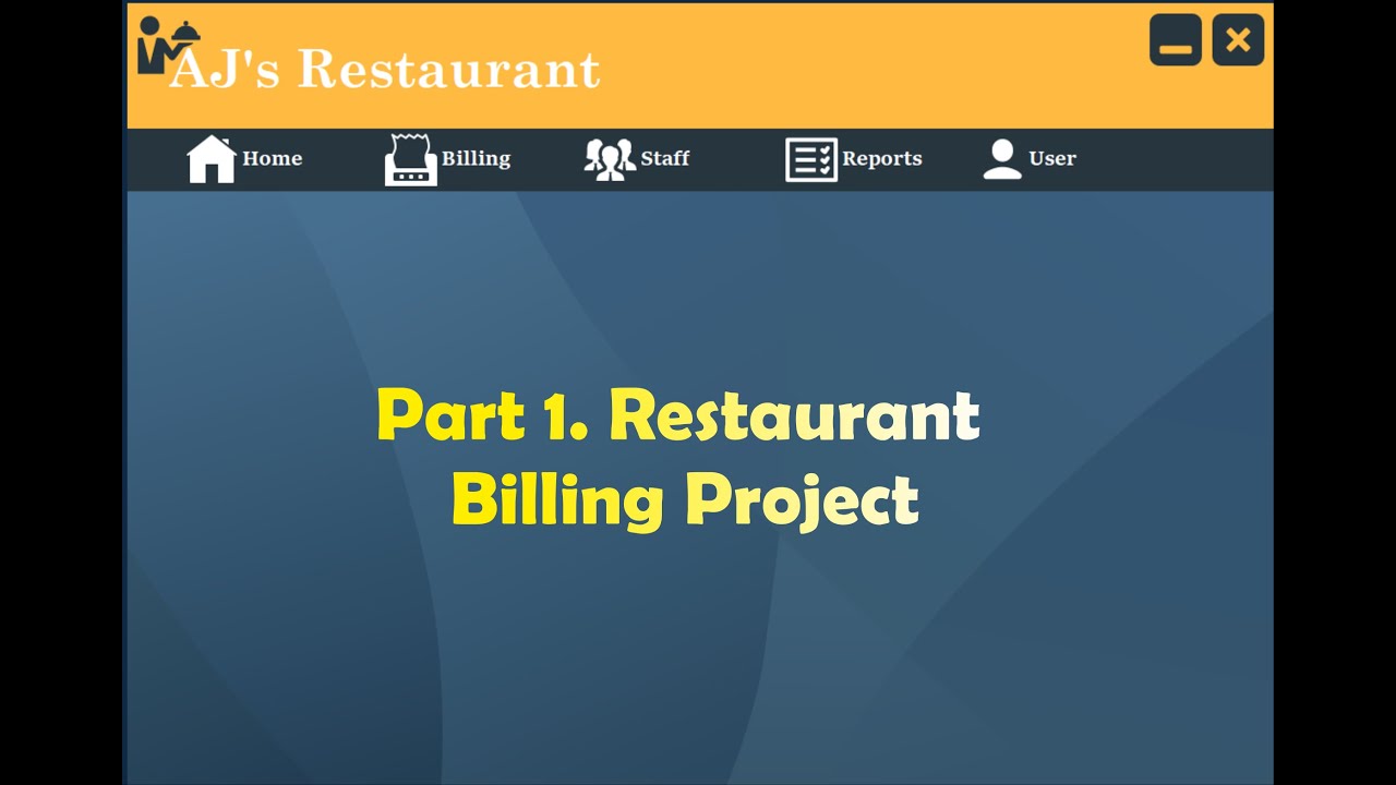 Java Project Tutorials. Part 1. Restaurant Billing System Project in java.